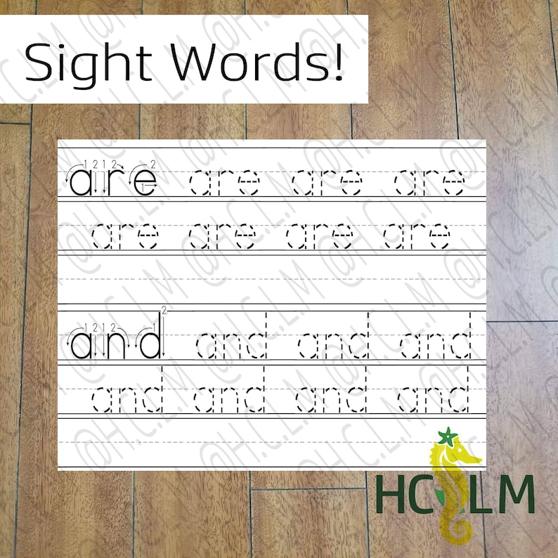 Sight Words Spelling Sight Words Tracing Tracing Sheets | Etsy