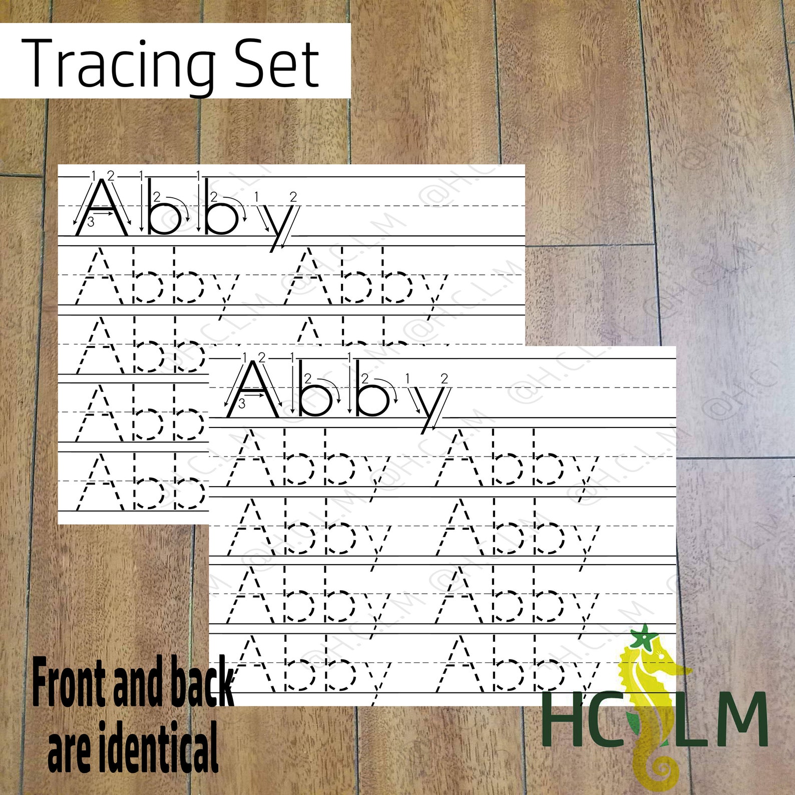 Kids Name Tracing Worksheet Set Learning to Write - Etsy