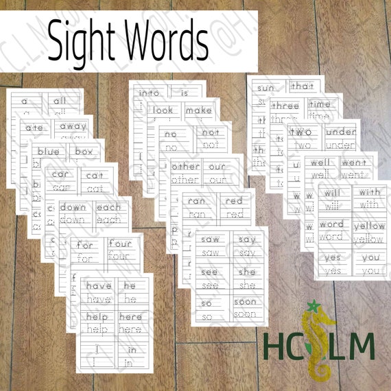 Sight Words Flash Cards Spelling Sight Words Tracing | Etsy
