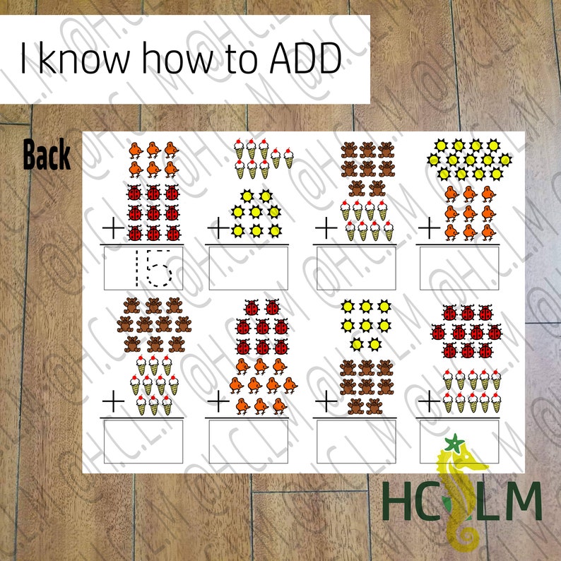 Learn How to Add & Subtract Kids Adding Sheet Math Sheets - Etsy