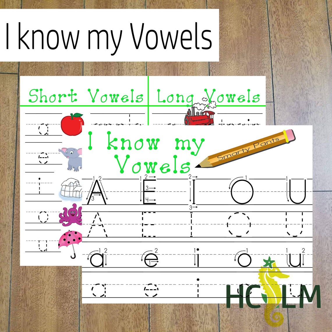 I Know My Vowels Vowels Sheet Learn Back to School Tracing | Etsy