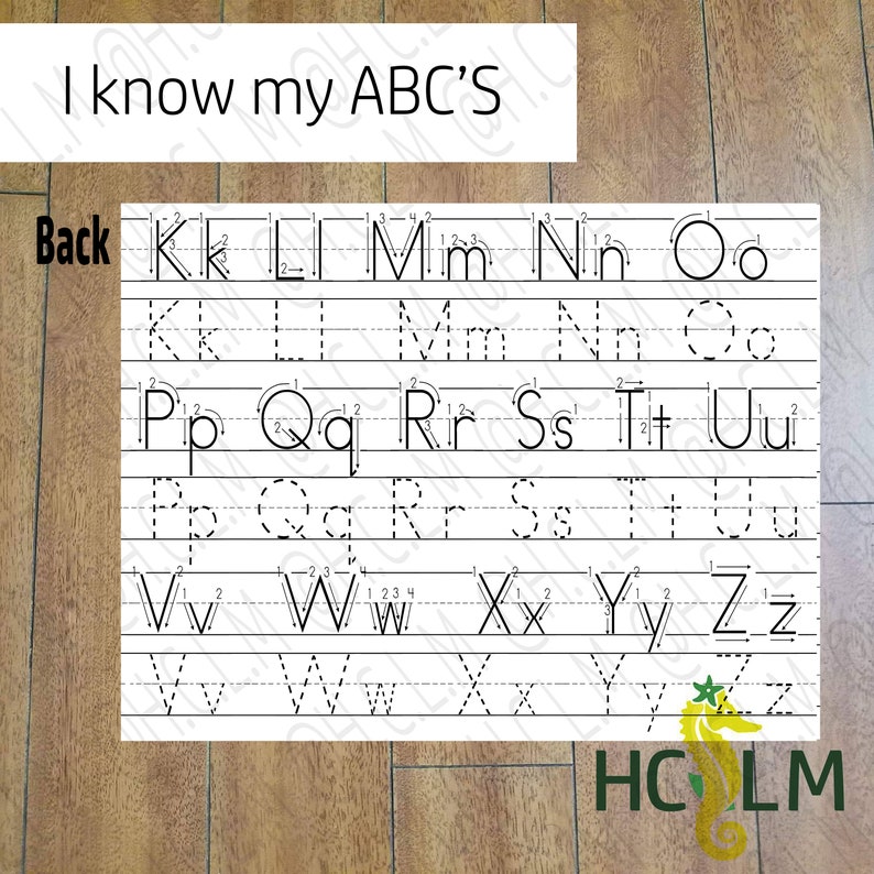 I Know My Abc's Kids Tracing Sheet Abc's Tracing - Etsy