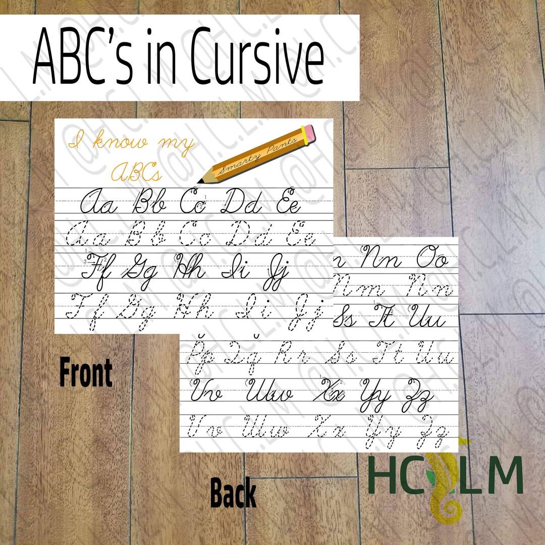 Conozco mi ABC en cursiva, hoja de calco para niños Escritura a mano ...