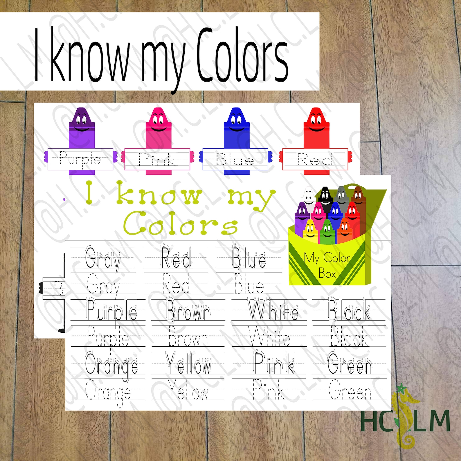 I Know My Colors Kids Tracing Sheet Colors Tracing Sheet - Etsy