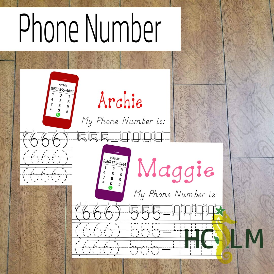 Phone Number Sheet, I Know My Phone Number, Phone Number Tracing Sheet ...
