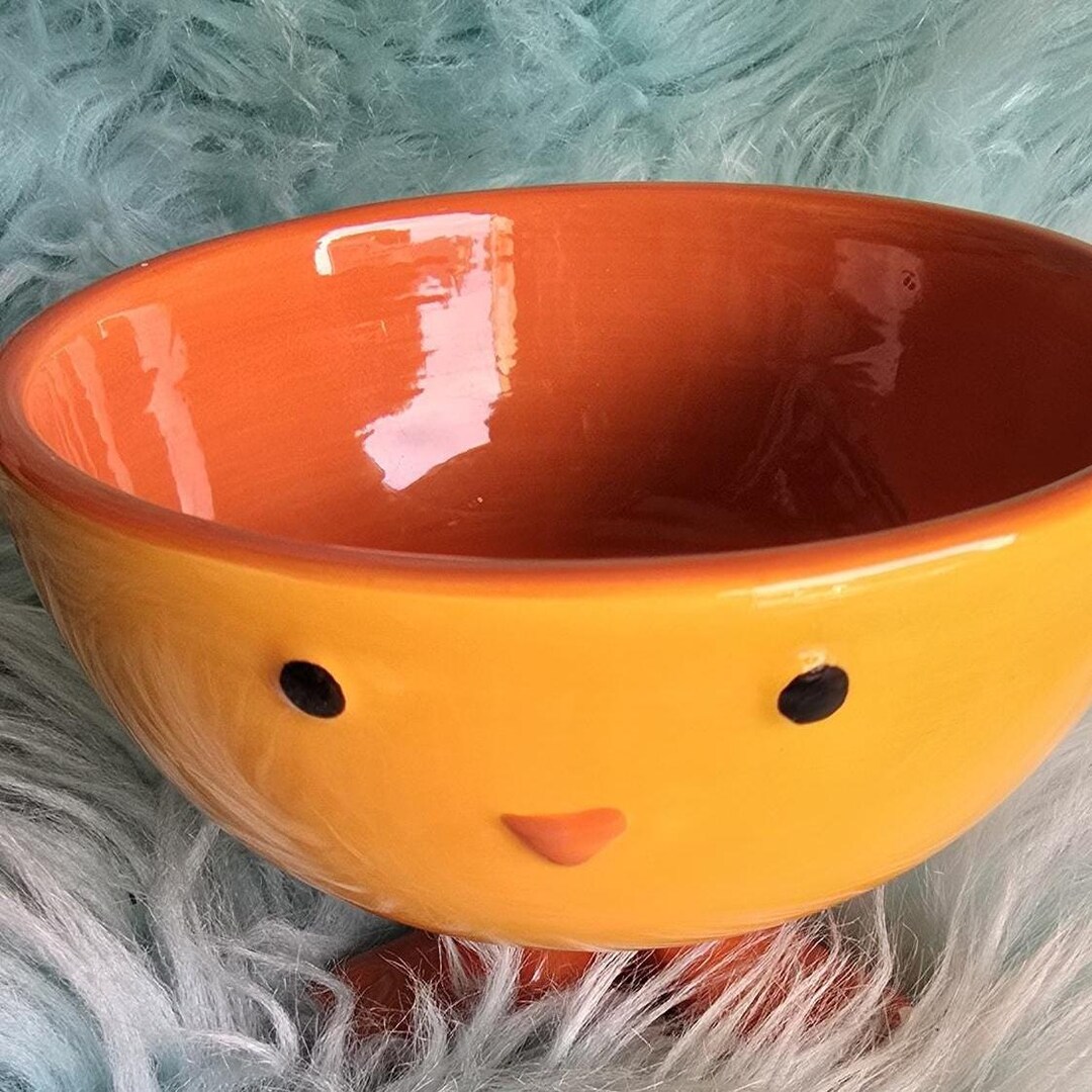 Easter Chick Ceramic Bowl: Spring Decor Gift - Etsy