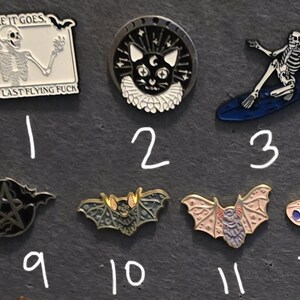 Pins, Horror, Scary, Witchy Pins, Witch Pins, Cats, Dark Arts, Enamel ...
