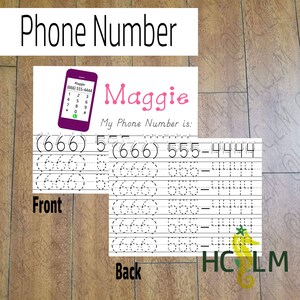Phone Number Sheet, I Know My Phone Number, Phone Number Tracing Sheet ...