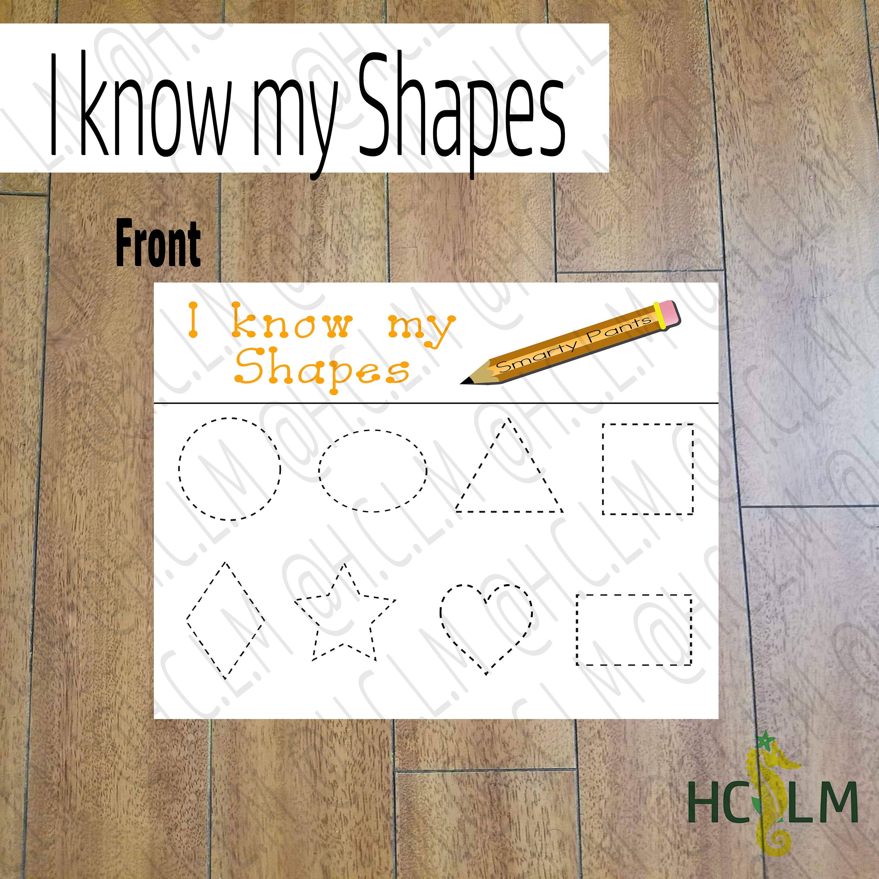 I Know My Shapes Kids Tracing Sheet Shapes Tracing Sheet | Etsy