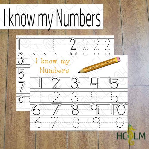 I Know My Numbers Kids Tracing Sheet Numbers Tracing Sheet - Etsy