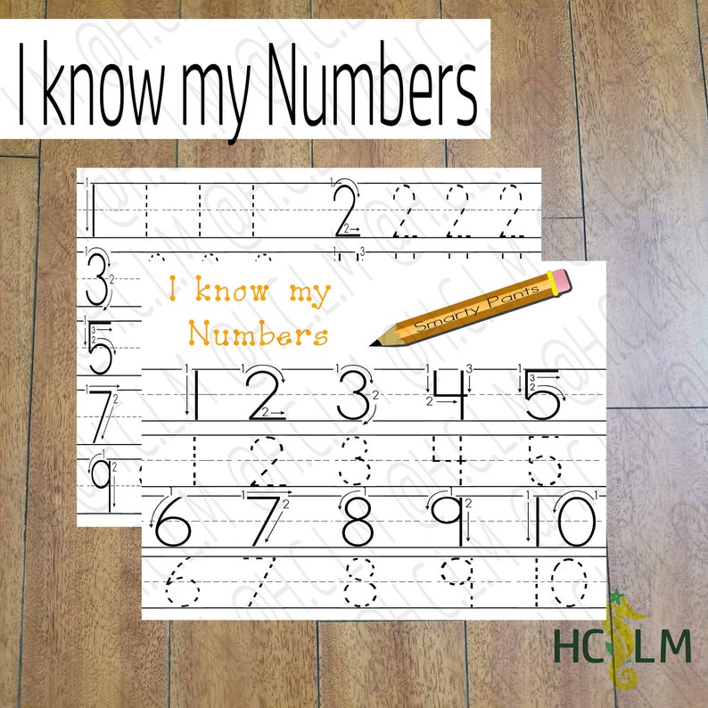 I Know My Numbers Kids Tracing Sheet Numbers Tracing Sheet - Etsy