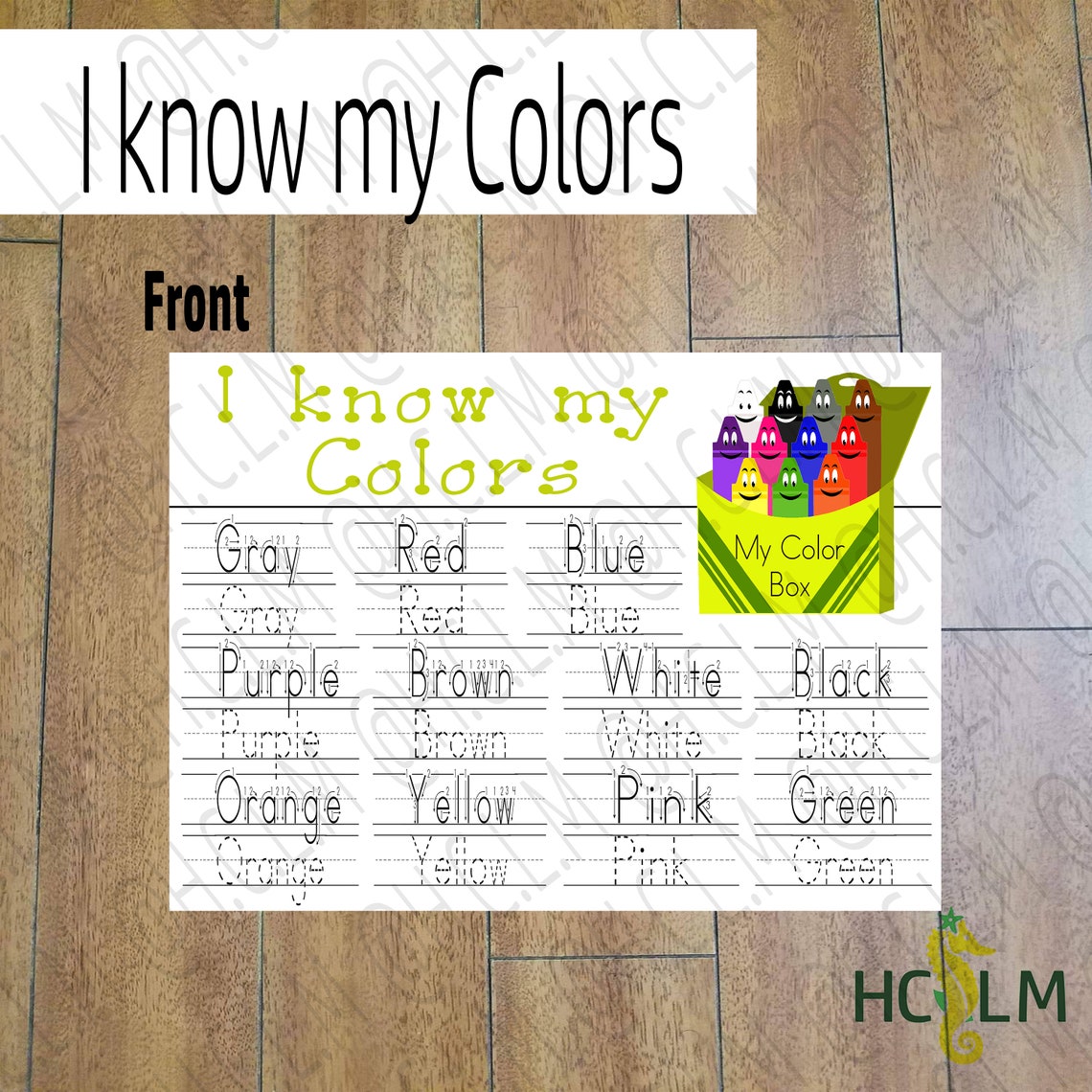 I Know My Colors Kids Tracing Sheet Colors Tracing Sheet - Etsy