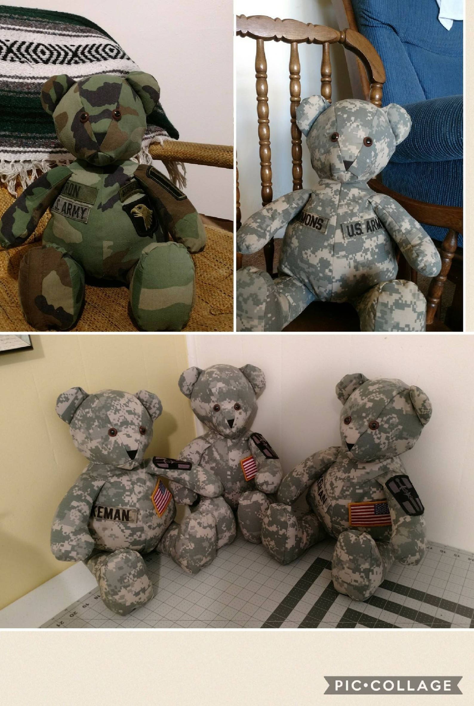 Memory Bear Army Bear Military Bear Keepsake Bear Teddy - Etsy