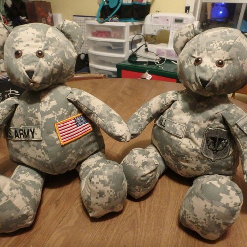 Memory Bear Army Bear Military Bear Keepsake Bear Teddy | Etsy