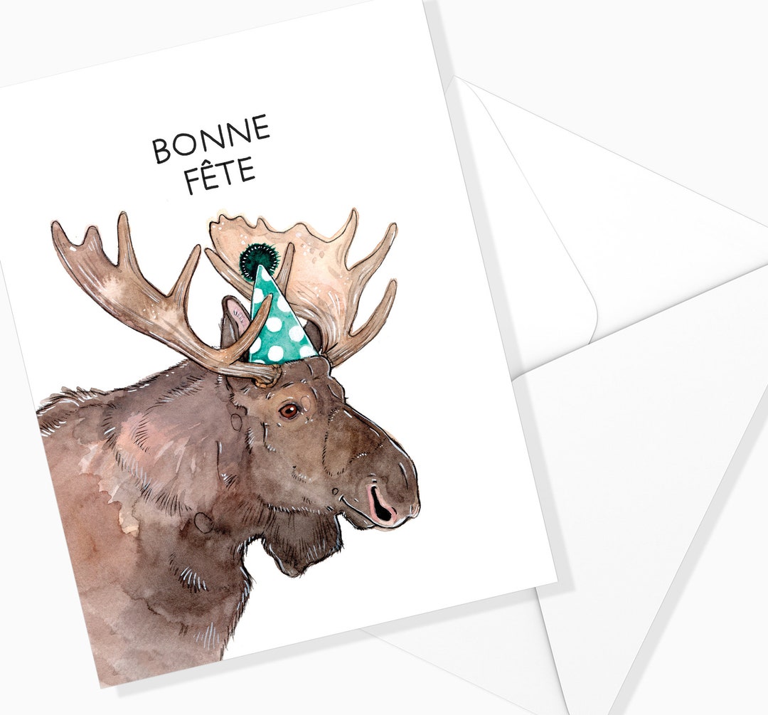 Moose Birthday Card Happy Birthday | Party Stationery | Animal ...