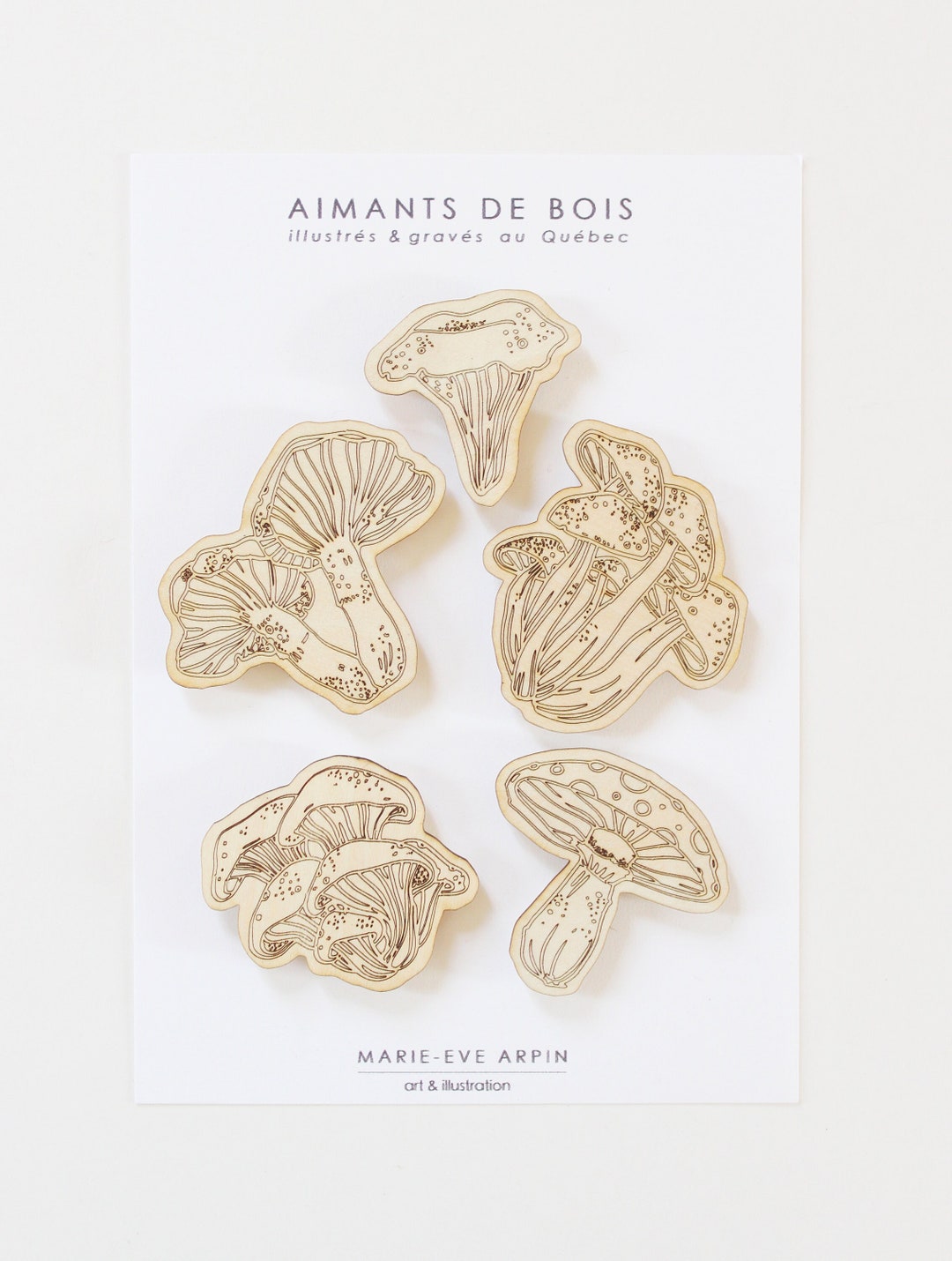 WOOD MAGNETS SET | Mushrooms | Mycology | Wild Nature | Laser Engraving ...