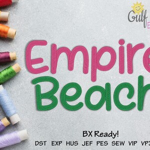 Empire Beach Machine Embroidery Font, Fun Beachy Embroidery Font ...