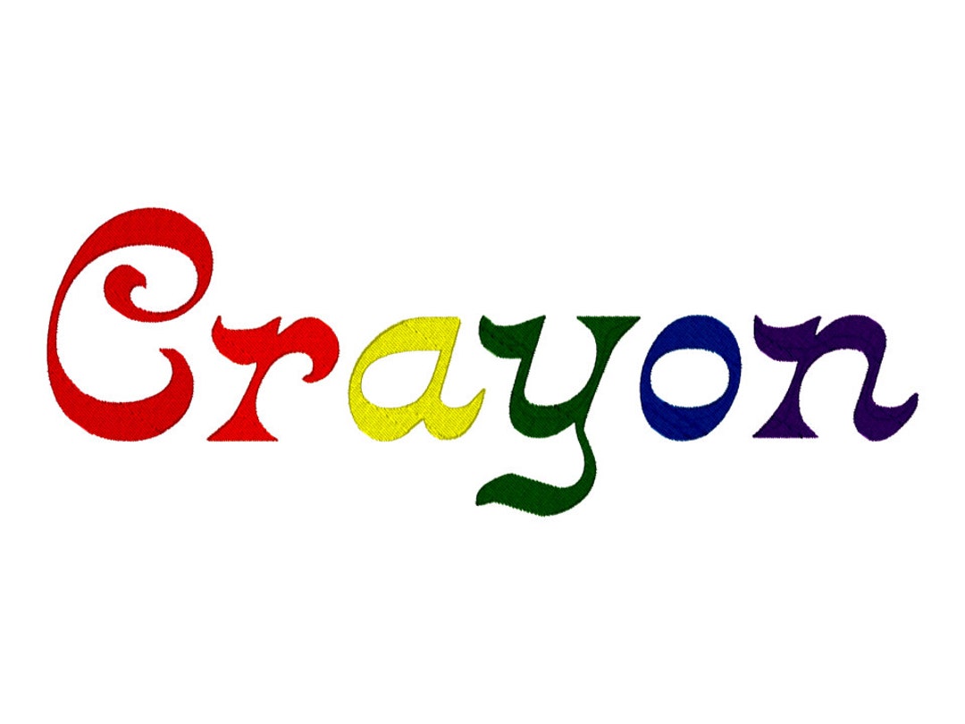Crayon Machine Embroidery Font, Monogram Embroidery Alphabet, Instant ...