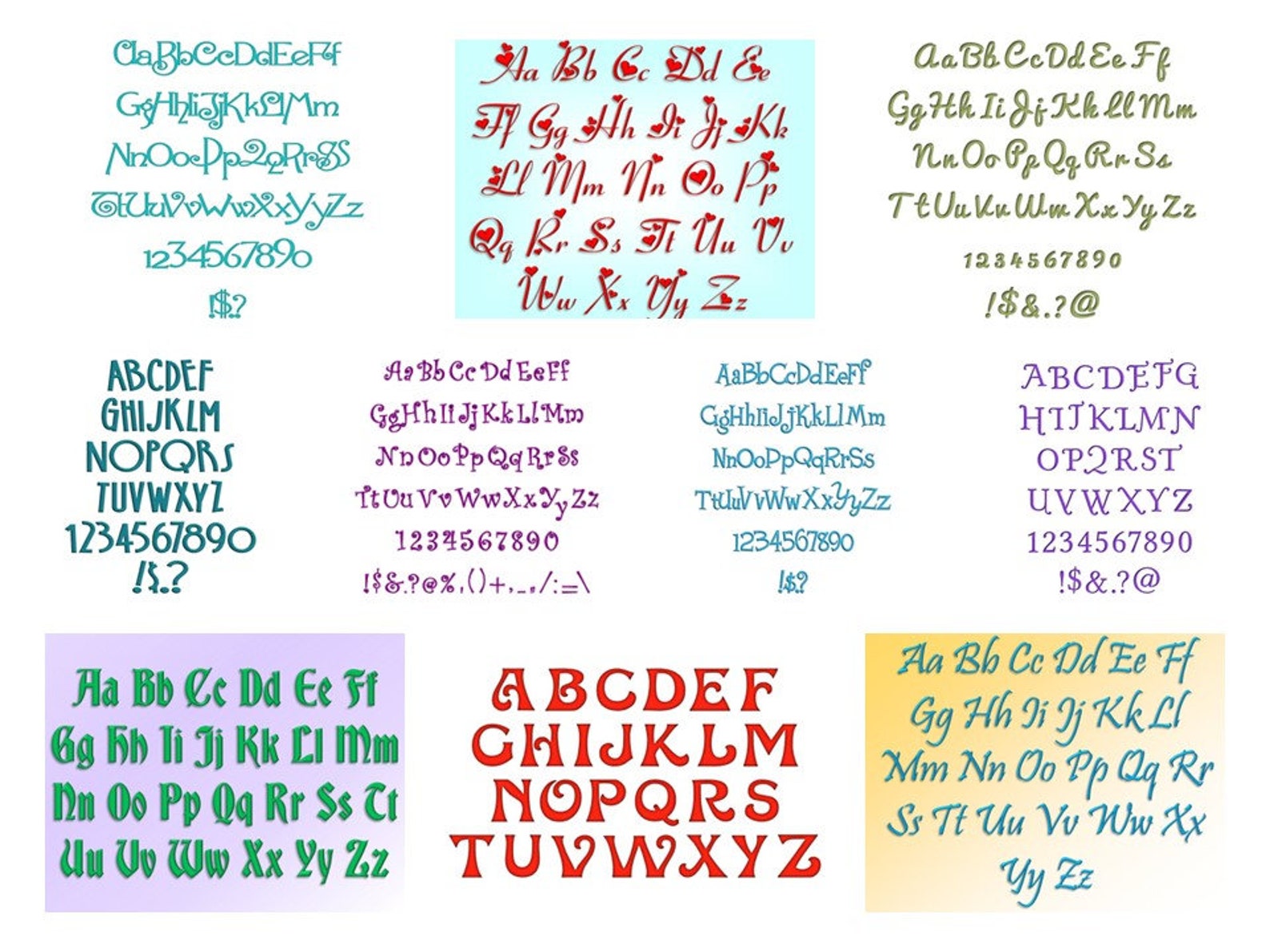 Mega Bundle 80 Best Seller Embroidery Fonts, JEF Machine Embroidery ...