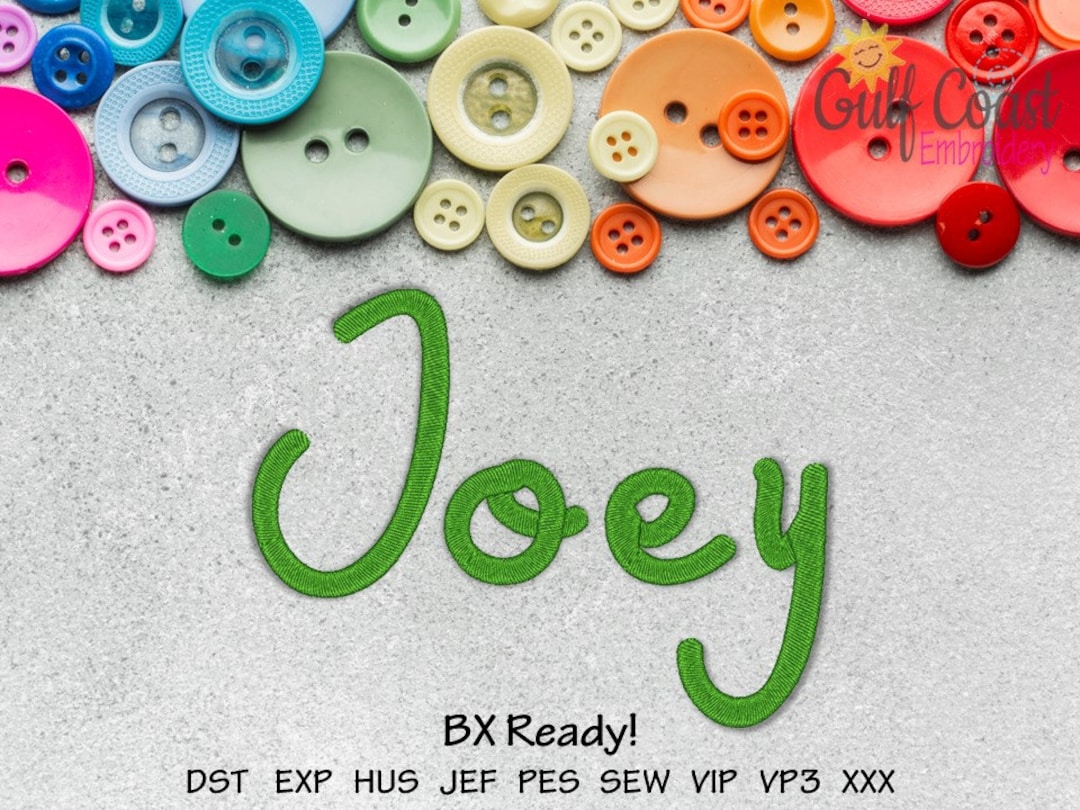 Joey Machine Embroidery Font Monogram Alphabet, Joey Embroidery Font ...