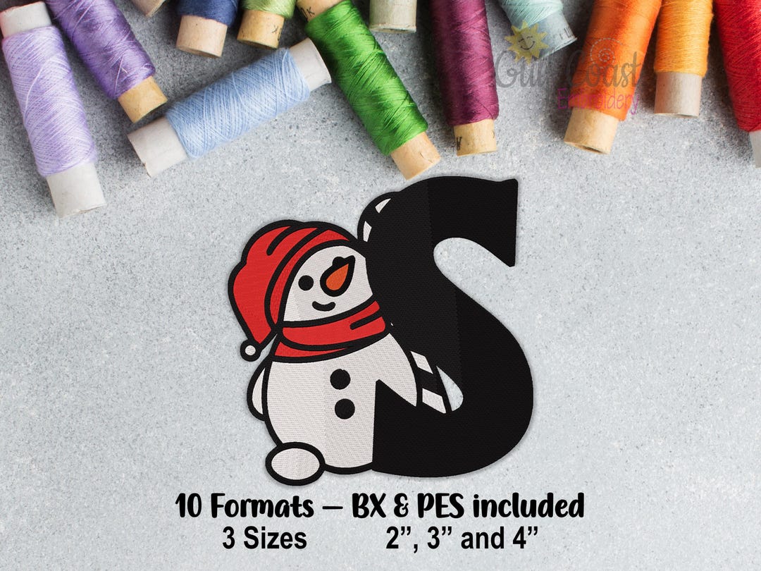 Machine Embroidery Christmas Font Letters, Snow Embroidery Font ...