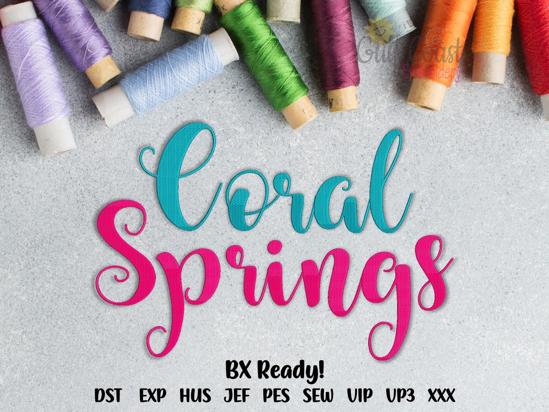 Coral Springs Machine Embroidery Font Monogram Alphabet Set, Bx Ready ...