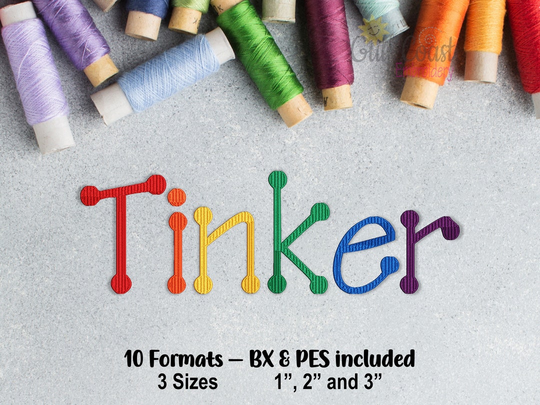 Tinker Toy Machine Embroidery Font Alphabet, Embrilliance Embroidery ...