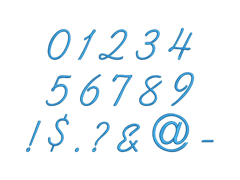 Signature Machine Embroidery Font Monogram Alphabet Cursive - Etsy