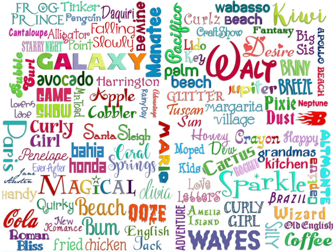 Mega Bundle 80 Best Seller Embroidery Fonts, PES Machine Embroidery ...