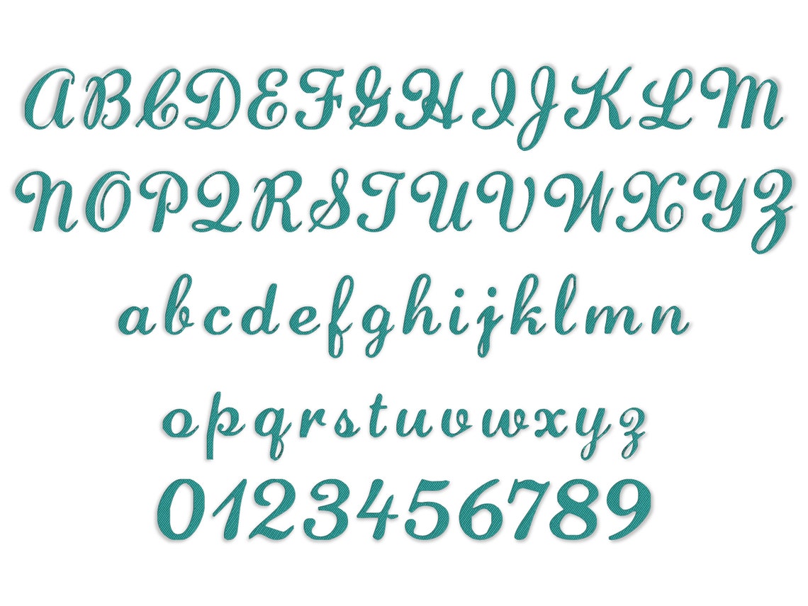 Script Machine Embroidery Font Alphabet, Elegant Embroidery Font, BX ...