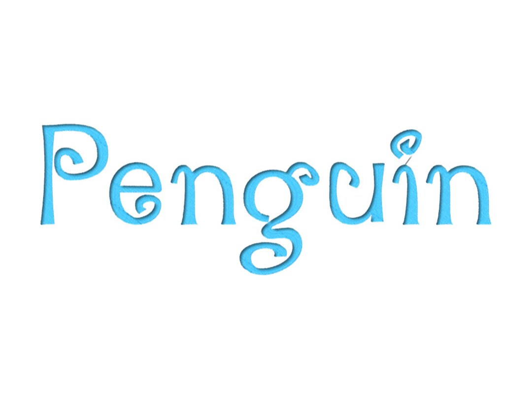 Penguin Script Machine Embroidery Alphabet, Script Embroidery Font ...