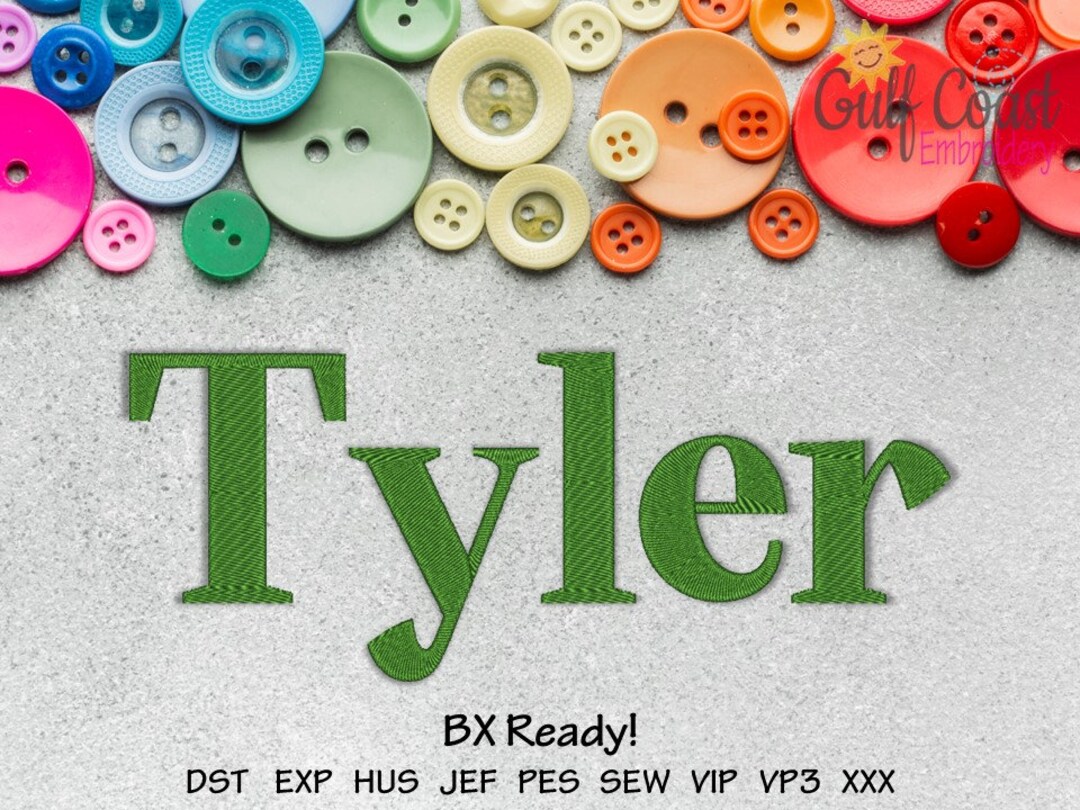 Tyler Machine Embroidery Font Monogram Alphabet, Multiple Formats, BX ...