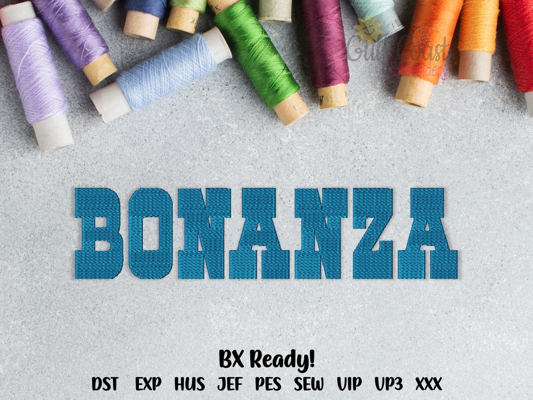 Digital Embroidery Font, Bonanza Western Machine Embroidery Font ...