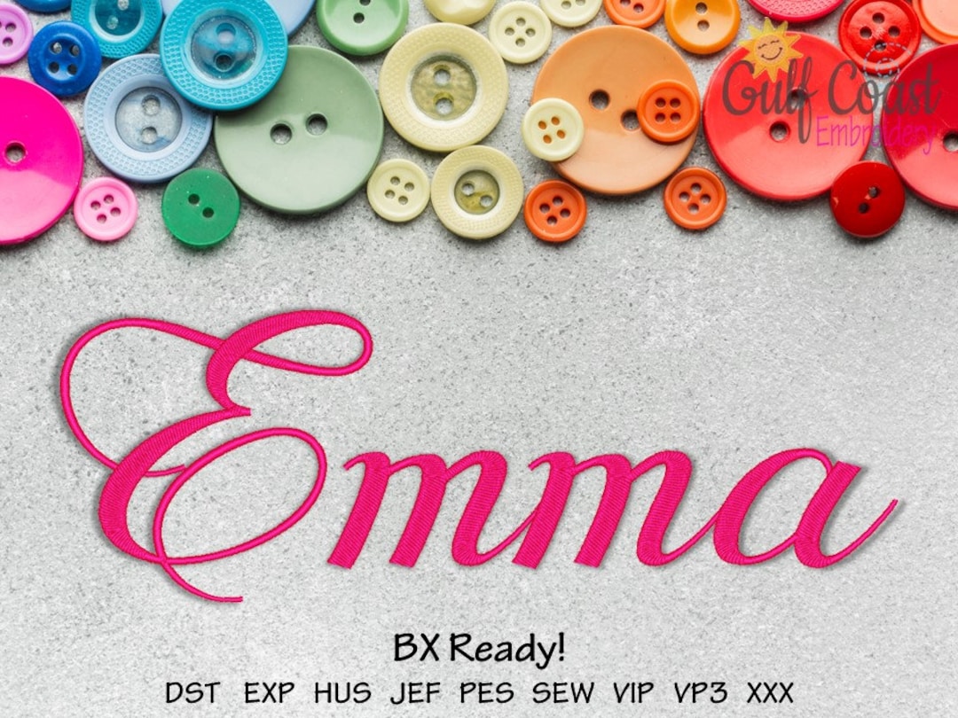 Emma Fancy Script Machine Embroidery Font Monogram (Download Now) - Etsy