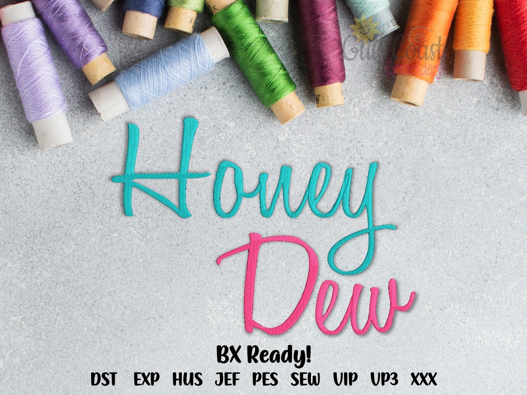 Honey Dew Machine Embroidery Font Alphabet, Script Machine Embroidery ...