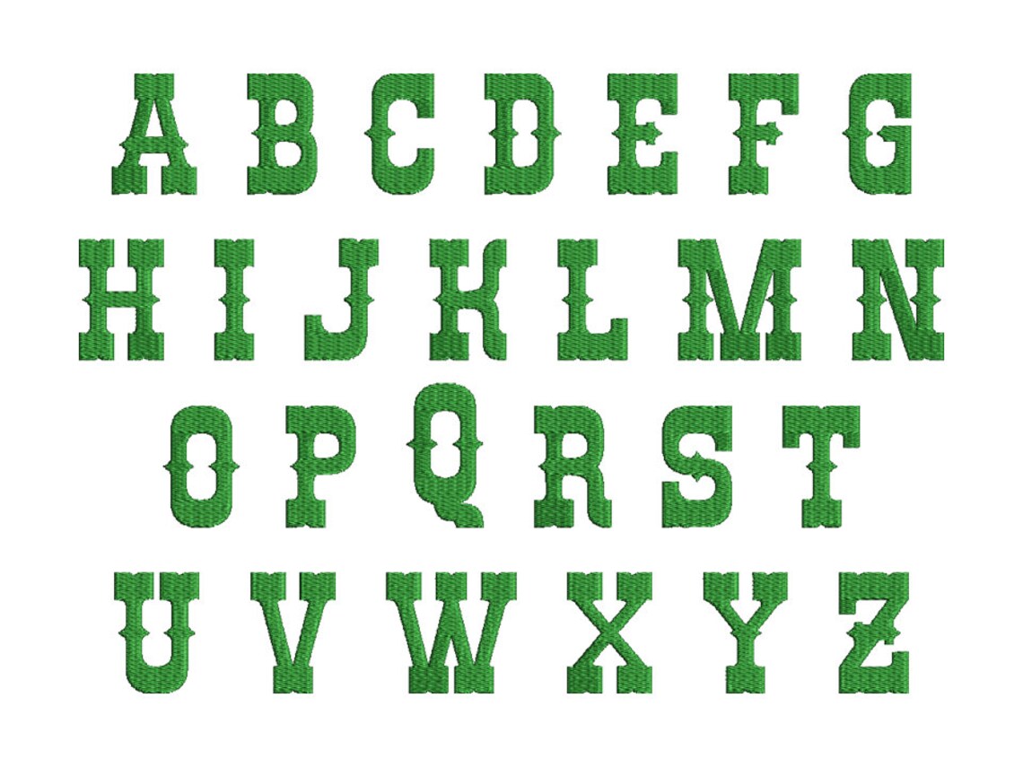 Western Machine Embroidery Font Monogram Alphabet Western - Etsy