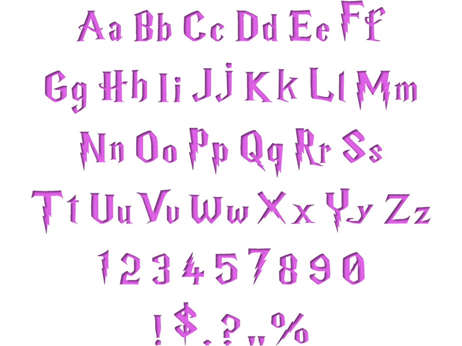 Wizard Machine Embroidery Font Monogram Alphabet BX Ready | Etsy