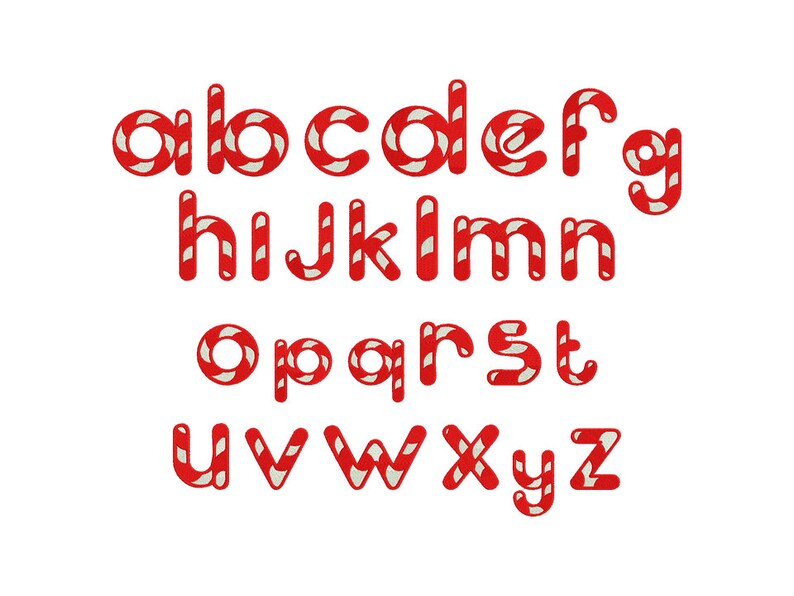 Peppermint Twist Machine Embroidery Font Monogram Alphabet | Etsy