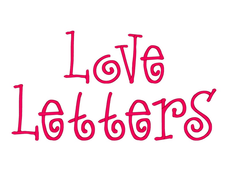 Love Letters Machine Embroidery Font Curly Embroidery Machine | Etsy