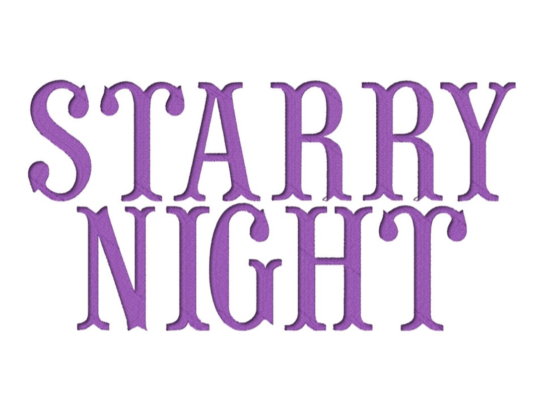 Starry Night Embroidery Machine Font, Embroidery Monogram Alphabet, Bx ...