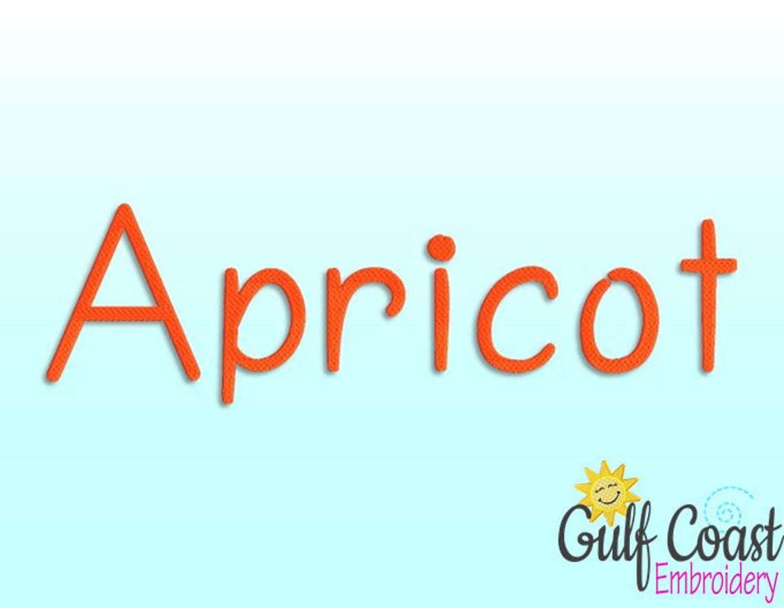 Apricot Machine Embroidery Font Monogram Alphabethand Writing - Etsy