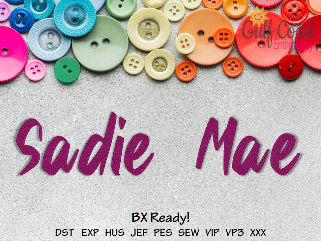 Sadie Mae Machine Embroidery Font Monogram Alphabet, Multiple Formats ...