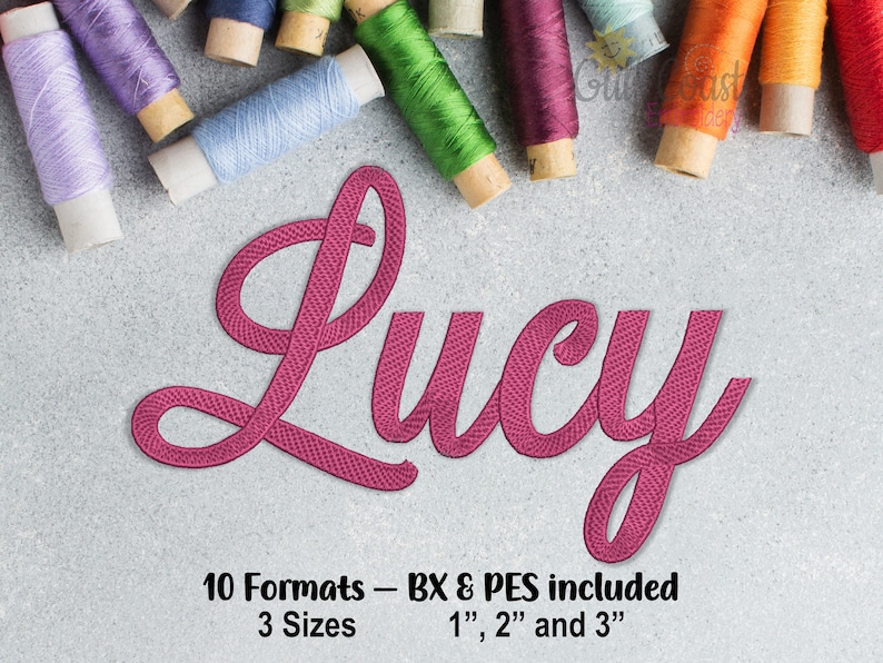 Embroidery Machine Font Alphabet - Lucy Machine Embroidery, 3 Sizes ...