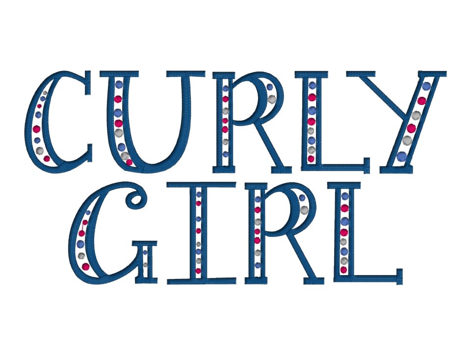Curly Girl Dots Machine Embroidery Font Monogram Alphabet 3 | Etsy