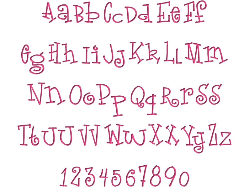Love Letters Machine Embroidery Font Curly Embroidery Machine - Etsy