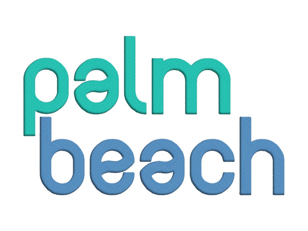 Palm Beach Machine Embroidery Font Alphabet, Machine Embroidery Font ...