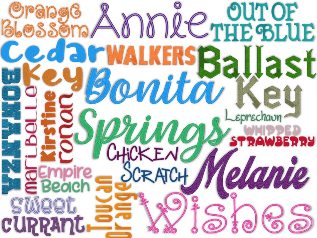 BX Machine Embroidery Font Bundle, 20 Embroidery Fonts Set, Letter ...