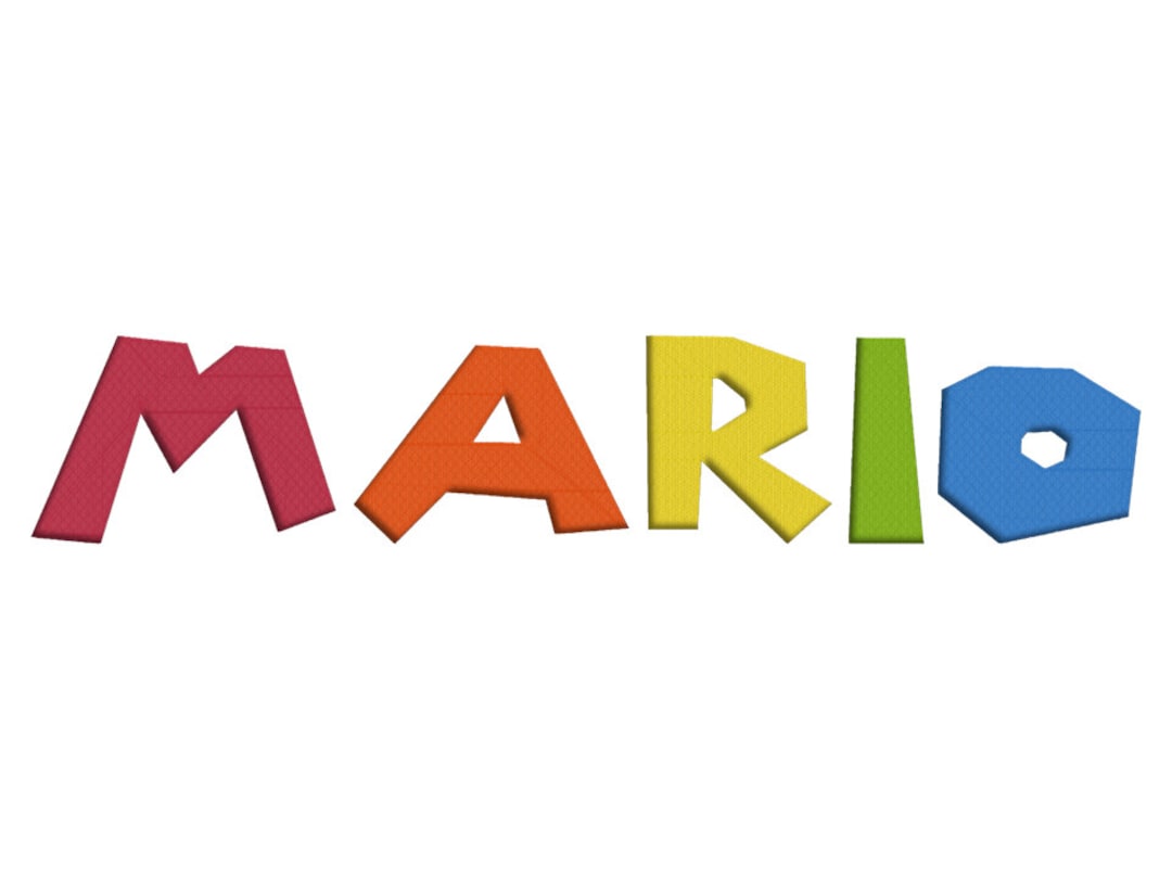 Mario Machine Embroidery Font Monogram Alphabet, Old School Embroidery ...