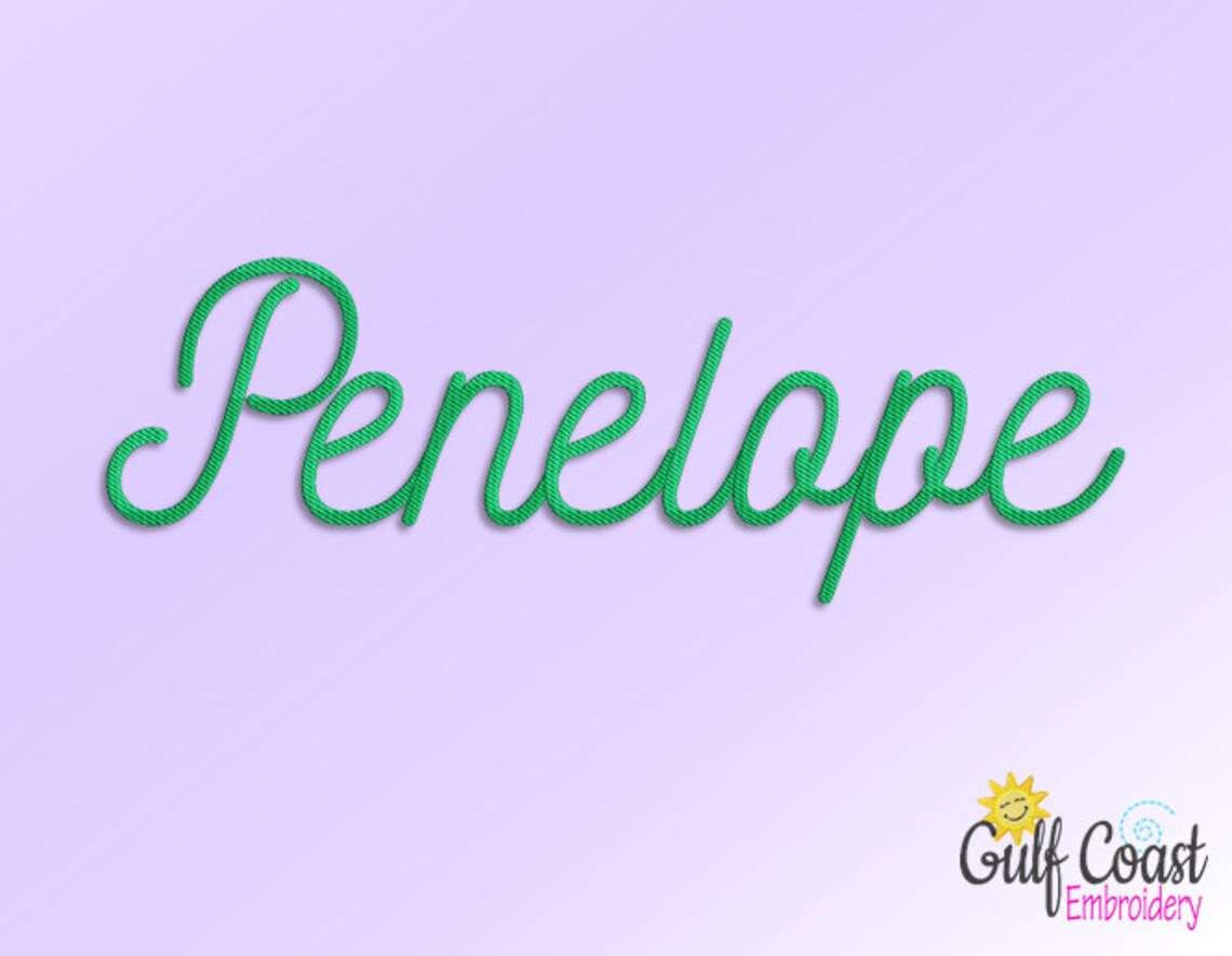 Penelope Machine Embroidery Font Monogram Alphabet Script | Etsy