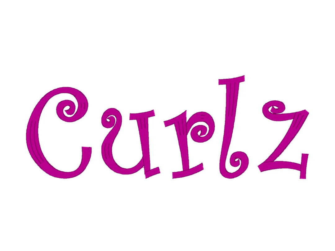 Curlz Embroidery Machine Font Letter Alphabet, Multiple Formats, Bx ...